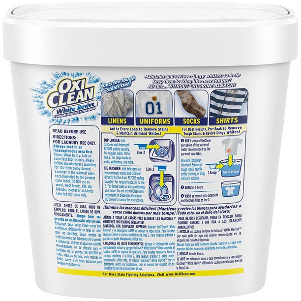 OxiClean White Revive Laundry Whitener + Stain Remover, 5 lbs